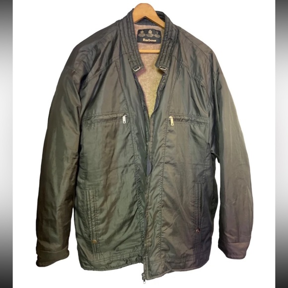 Barbour | Jackets & Coats | Barbour Vintage Retro Lined Green Brown Zip ...